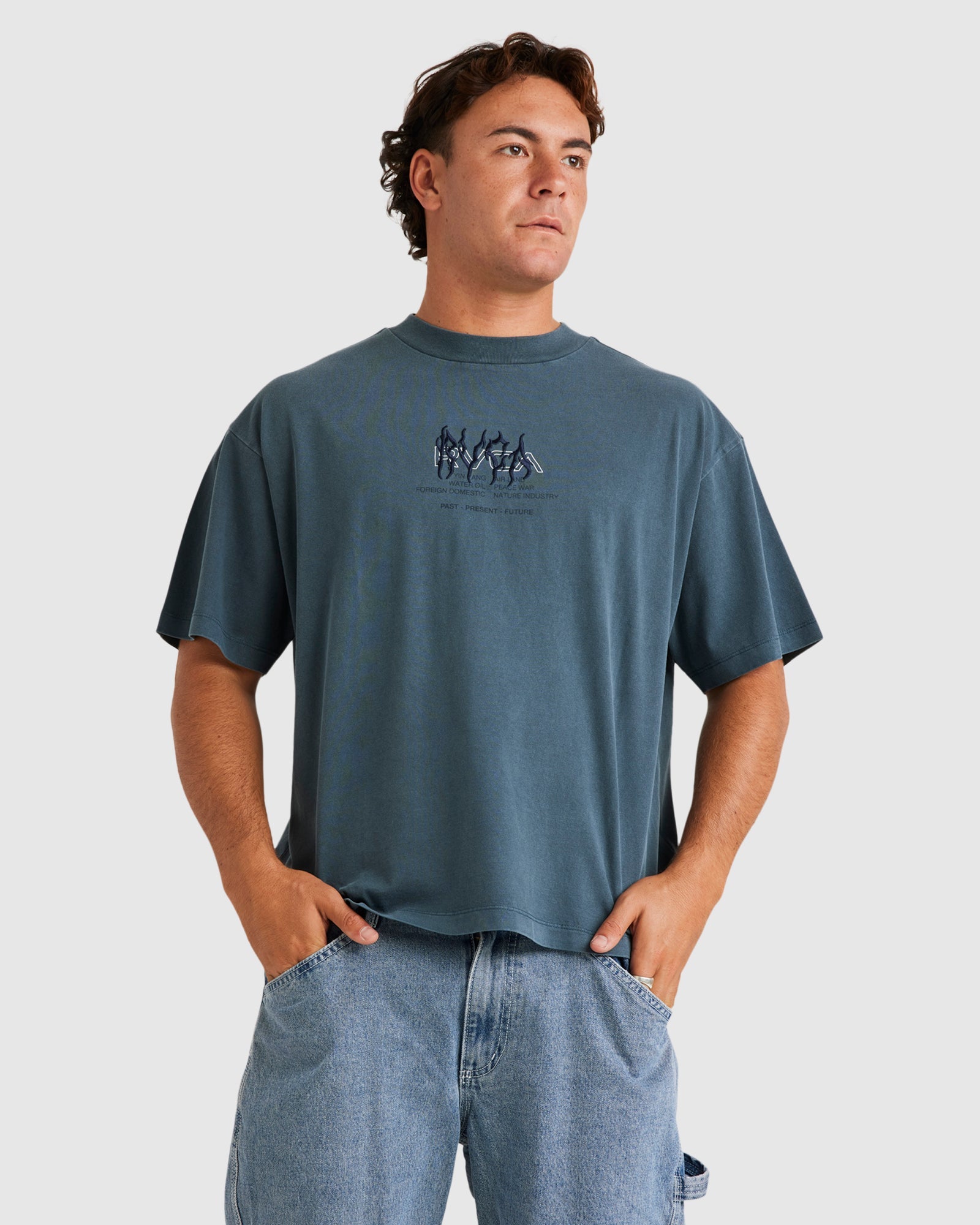Mens RVCA Drip T-Shirt - Petrol Blue | RVCA AU